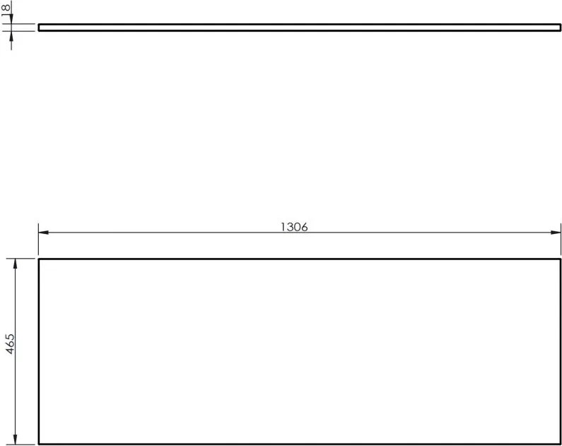 Mexen Uni, pracovní deska 130 cm, šedá matná, 91AXX-1304-464-18-62
