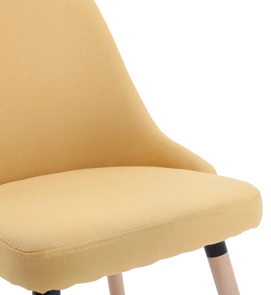 vidaXL 283632 Marketos Dining Chairs 2 pcs Yellow Fabric
