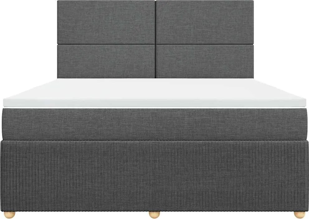 Box spring postel s matrací tmavě šedá 180x200 cm textil 3292129