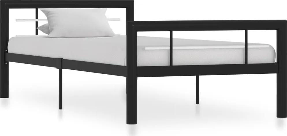 vidaXL Rám postele kov 100 x 200 cm [284545] Barva: Bílá a černá
