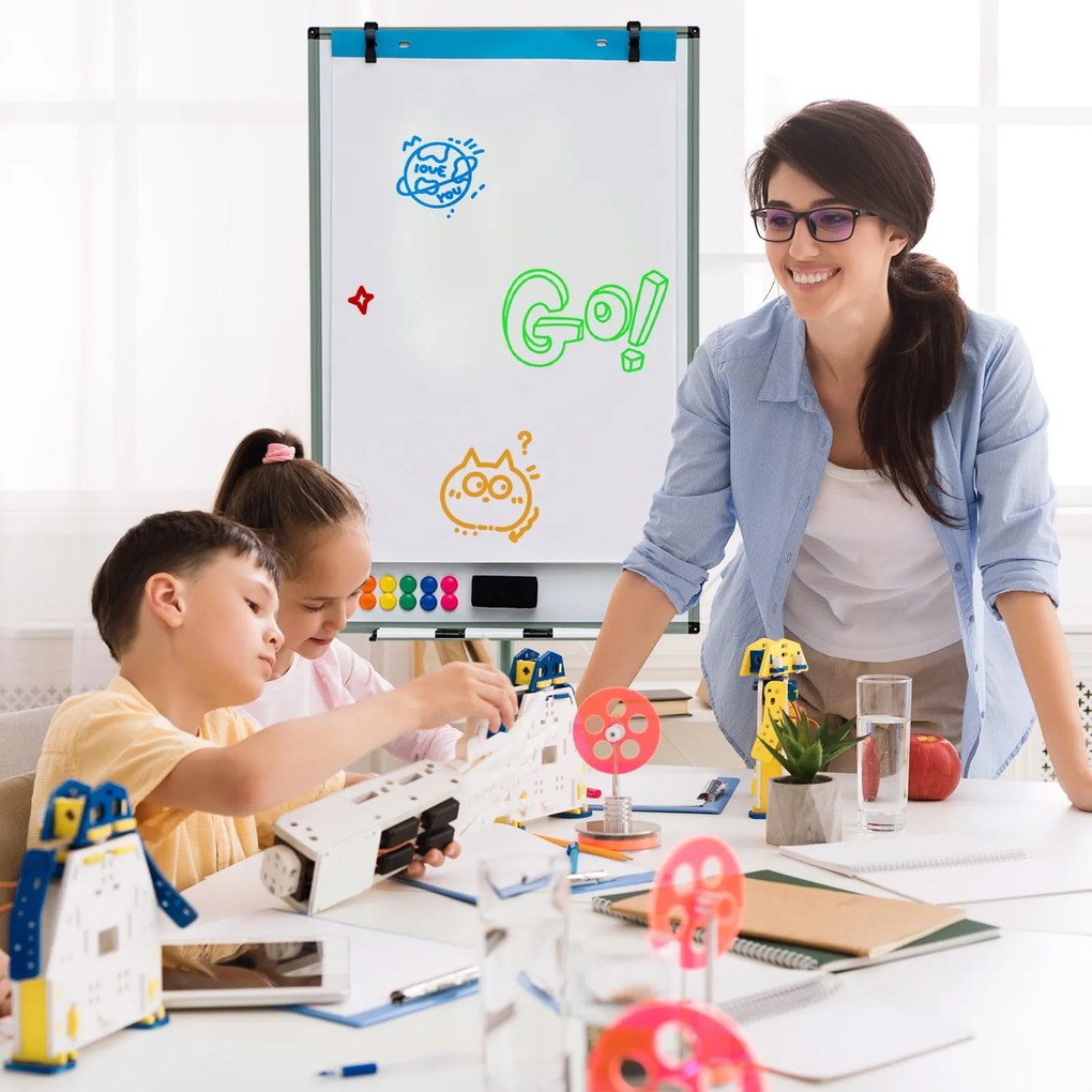 Costway Stojan na flipchart na kolečkách s magnety a fixy, výškově nastavitelná