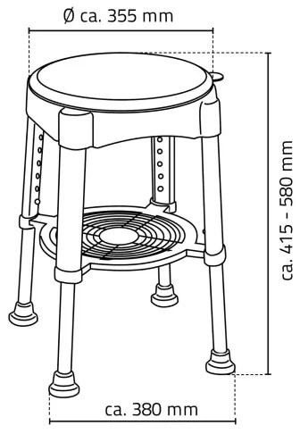 Ridder - Otočná stolička 58x35,5 cm modrá/bílá