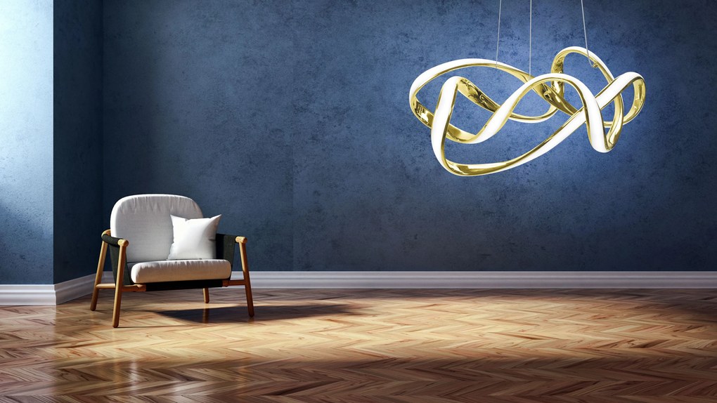 Toolight - LED stropní svítidlo APP821-CP + dálkové ovládání, zlatá, OSW-06882