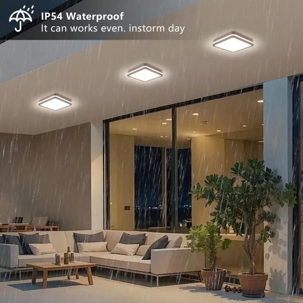 Brilagi -LED Venkovní stropní svítidlo BENE LED/24W/230V 26x26 cm hnědá IP54