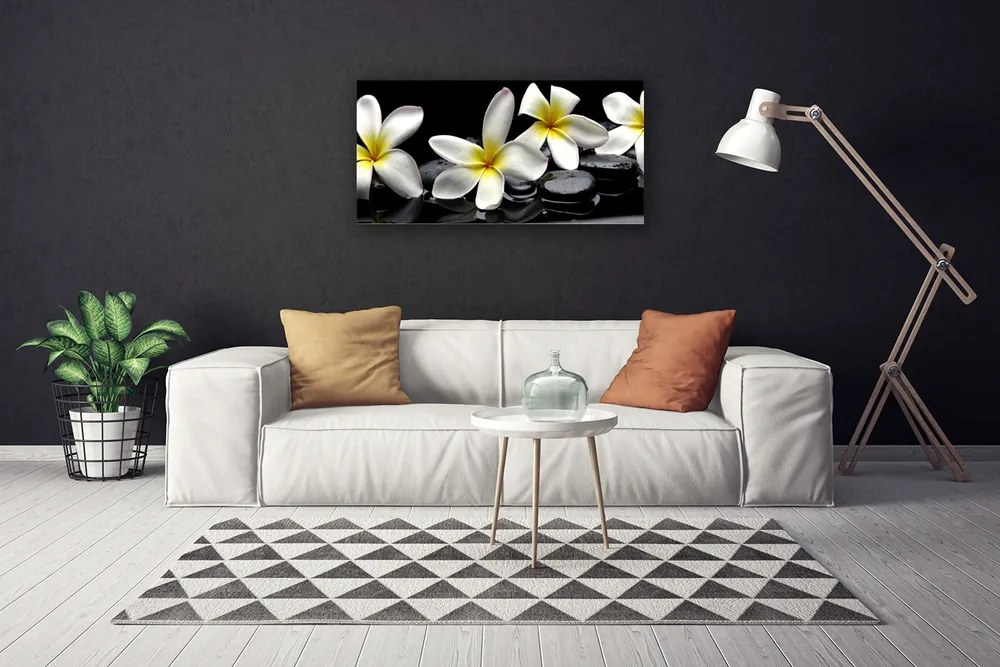 Obraz na plátně Kameny Květiny Lázně 140x70 cm
