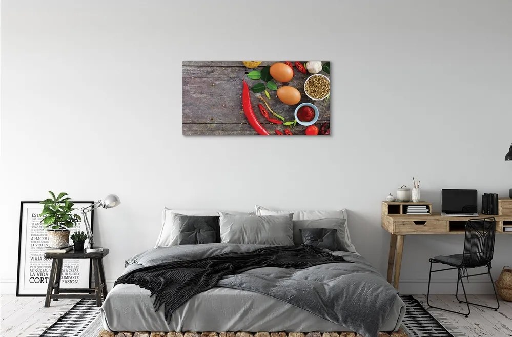 Obrazy na plátně Pepper opustí vejce 120x60 cm