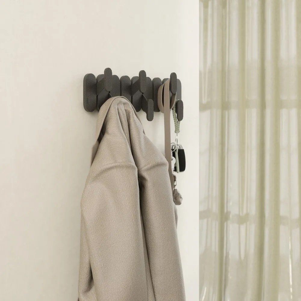 Matně černý ocelový nástěnný věšák 16 cm Tempo – Umbra