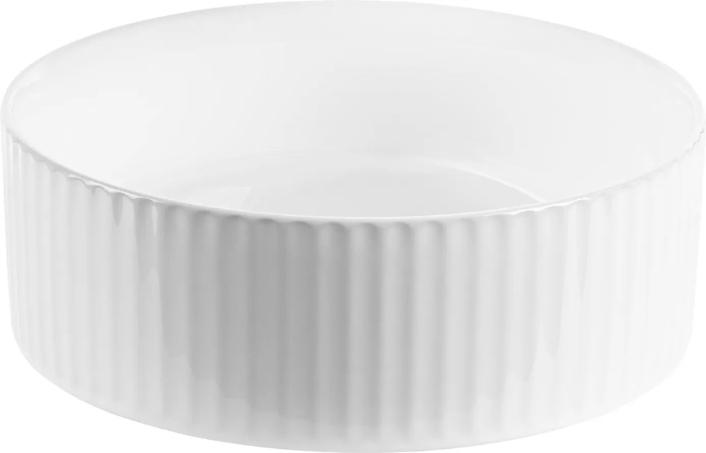 Invena Invena, kulaté keramické umyvadlo 360x360x120 mm, bílá lesklá, INV-CE-63-001-C