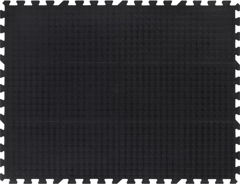 Gumová podlahová dlaždice černá 12 mm 90 x 120 cm 155672