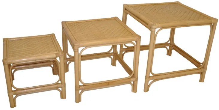Axin Trading Set 3 kusů ratanových stolků 119151