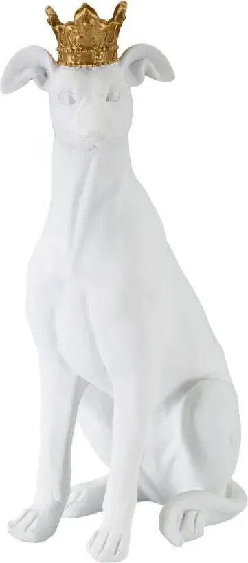 Dekorativní soška Dog 33 cm bílá