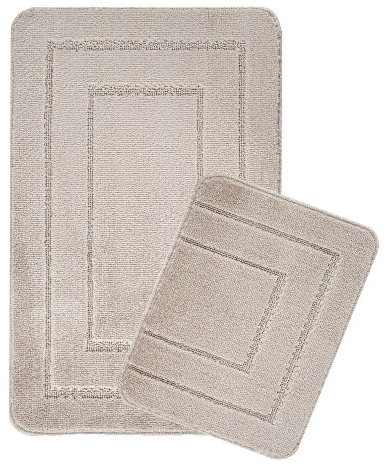 Světle hnědé koupelnové předložky v sadě 2 ks 50x80 cm Cerceve – Foutastic