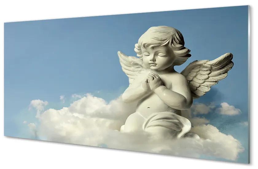 Obraz na skle Anděl nebe mraky 125x50 cm