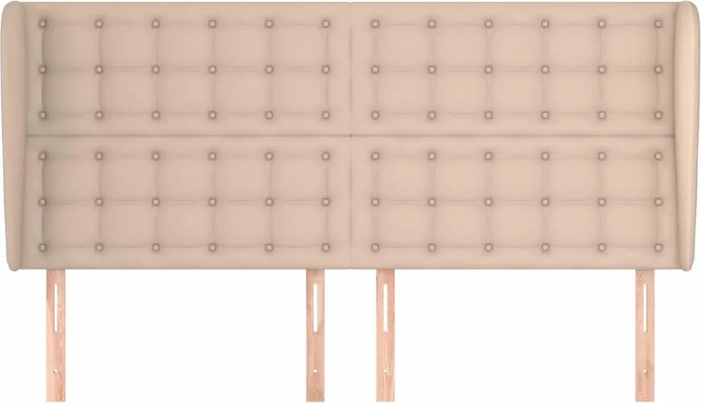Čelo postele typu ušák cappuccino 163x23x118/128 cm umělá kůže 3118057