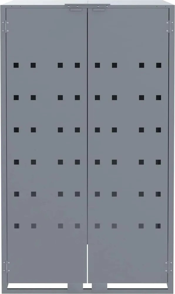 Box na 4 popelnice šedý 276 x 79 x 117 cm ocel 3279989