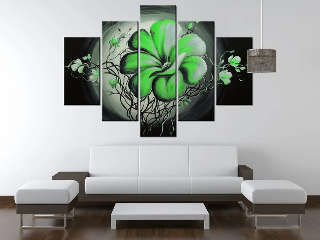 Gario Ručně malovaný obraz Zelená živá krása - 5 dílný Rozměry: 100 x 70 cm