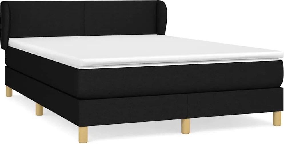 Box spring postel s matrací černá 140 x 190 cm textil 3126639