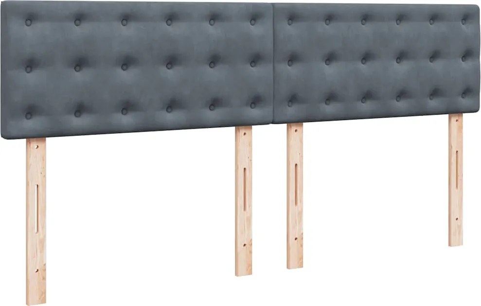 Box spring postel s matrací tmavě šedá 200x200 cm samet 3287843