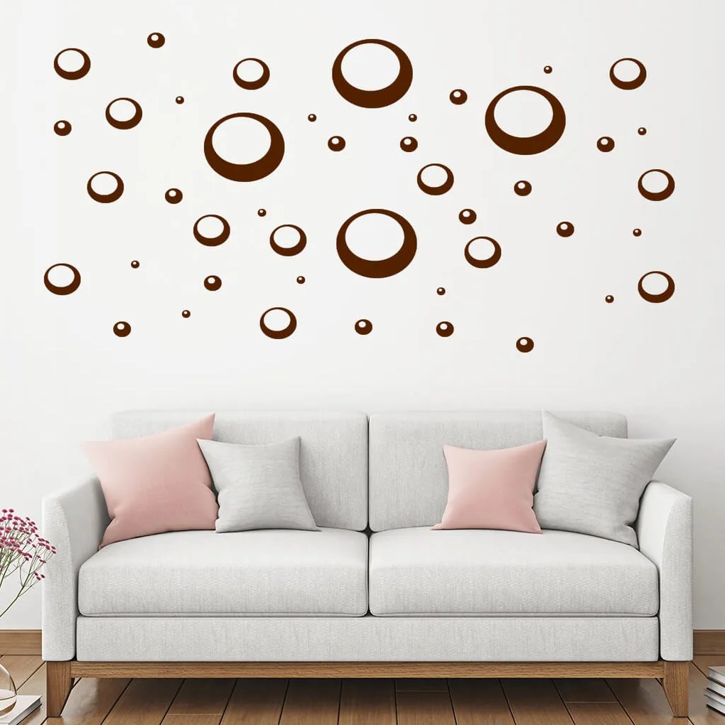 Živá Zeď Samolepka na zeď Bubliny Barva: hnědá, Velikost: 100 x 117 cm