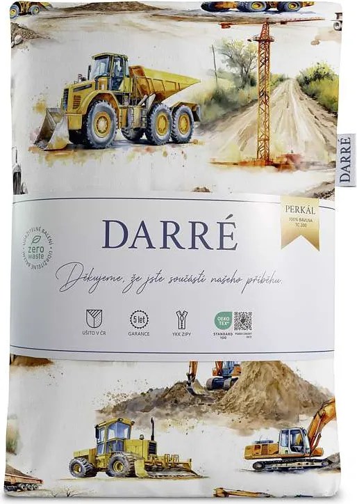 Bavlněné povlečení do postýlky Stavební stroje Velikost: 100 x 135 + 45 x 65