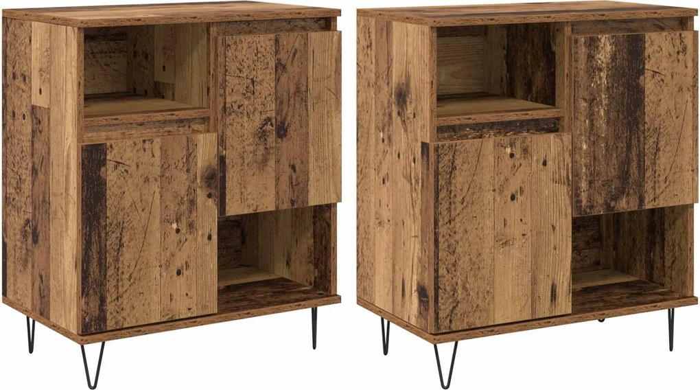Servírovací skříň 2 ks Staré dřevo 60 x 35 x 70 cm 3394548