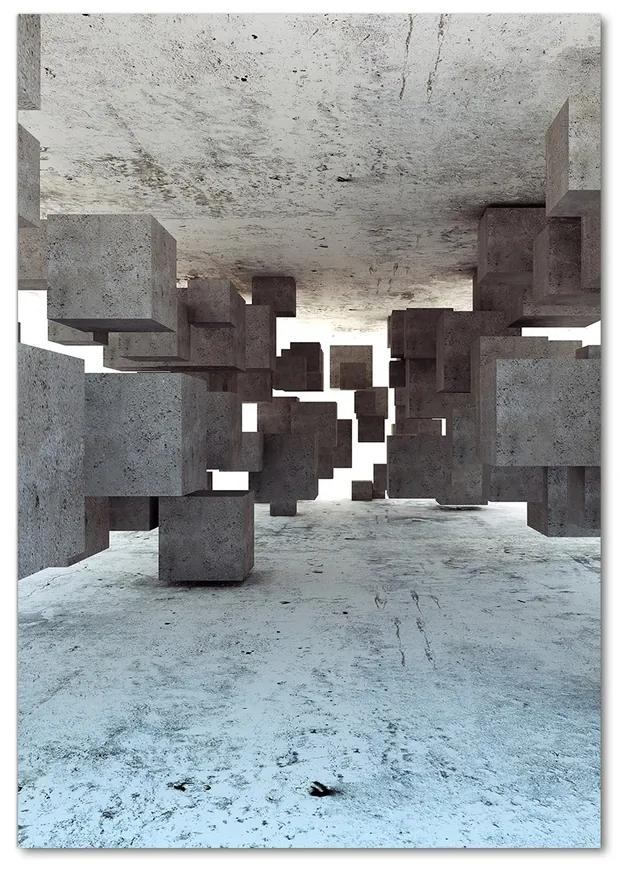 Wallmuralia Foto obraz akrylový Krychle v betonu 70x100 cm