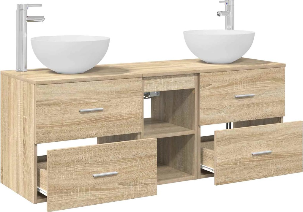 Sada koupelnových skříněk 3 ks Dub sonoma 49,5 x 41 x 64,5 cm 3405805