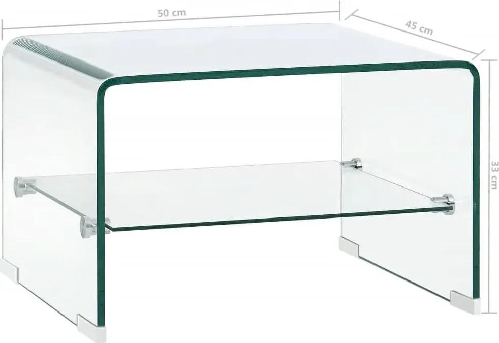 vidaXL Konferenční stolek čirý 50 x 45 x 33 cm tvrzené sklo [284744]