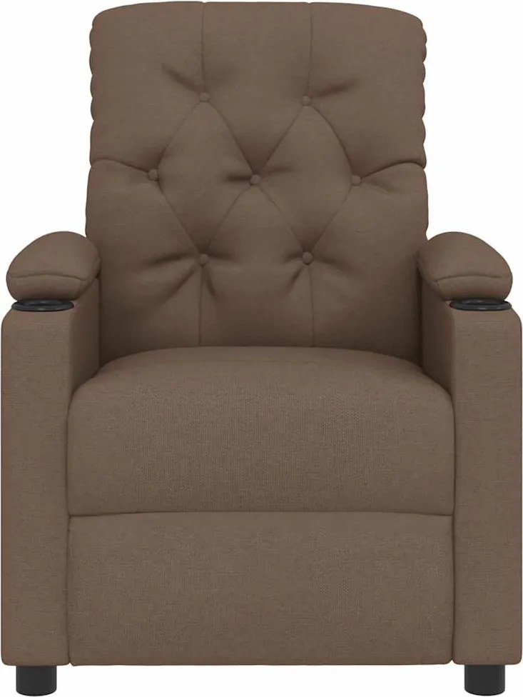 Polohovací křeslo hnědé textil 339106
