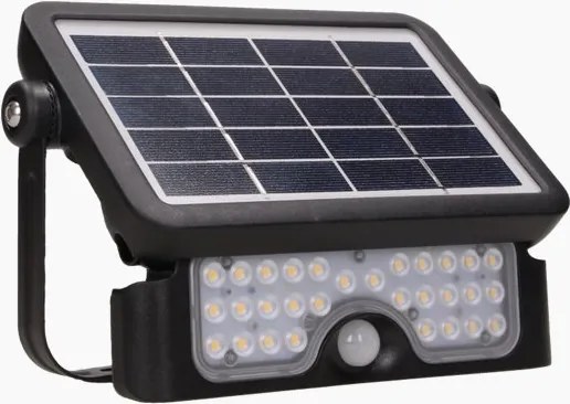 Solární reflektor ORNO AD-SL-6108BLR4, 500lm, IP65, 4000K, 2x1500mAh, černá