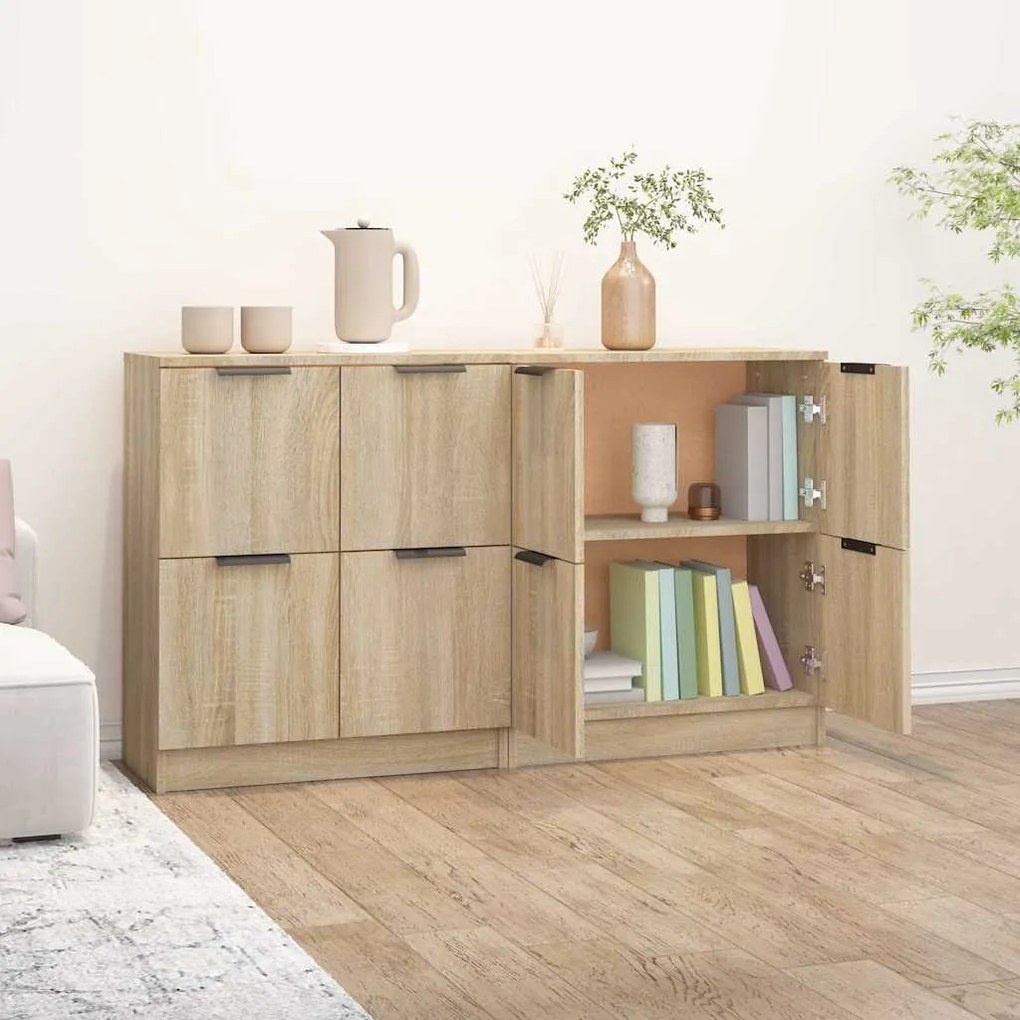 Příborníky 2 ks dub sonoma 60 x 30 x 70 cm kompozitní dřevo 3115806