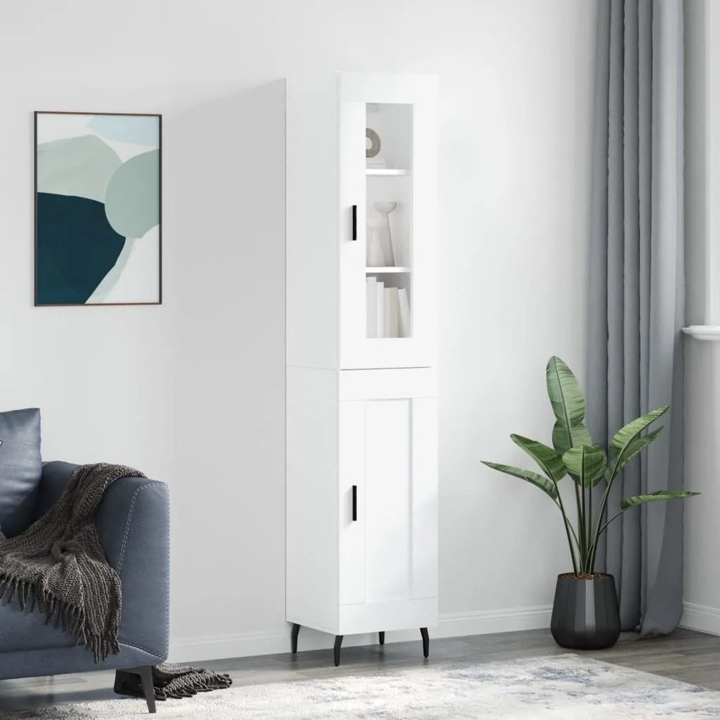 Skříň highboard bílá 34,5 x 34 x 180 cm kompozitní dřevo 3199505