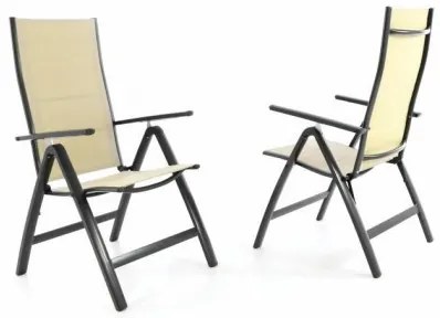 Sada dvou zahradních skládacích židlí DELUXE - krémová