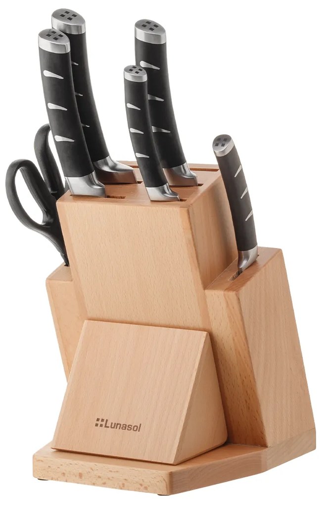 Stojan na nože 7 ks s bruskou na nože - Flow Kitchen - 132760