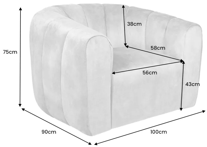 Designové otočné křeslo Kalei tmavě šedý samet