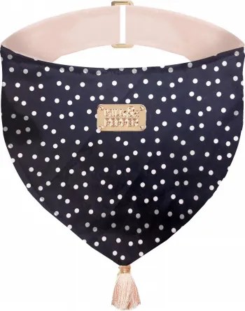 MILK&PEPPER Šátek pro psy Clemence Bleu Marine Pois Rose Velikost: 45