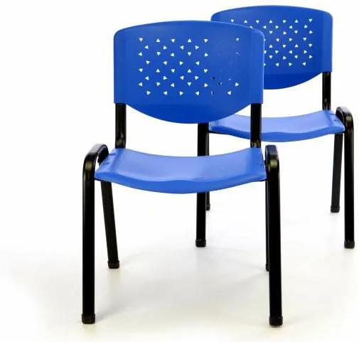 Garthen 40849 Sada 2 x stohovatelná plastová kancelářská židle - modrá