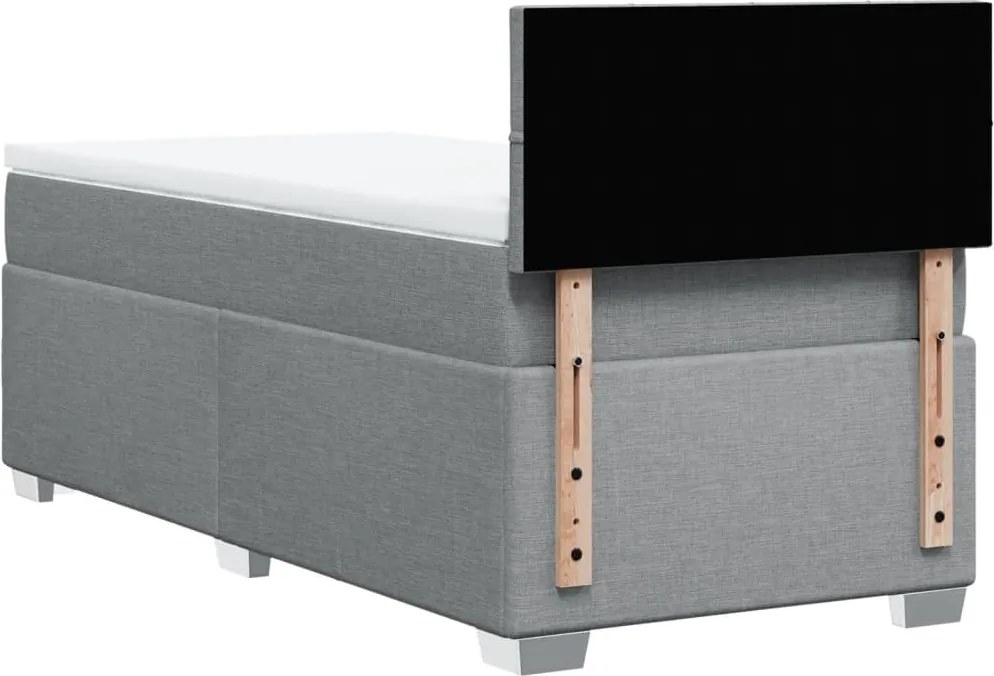 Box spring postel s matrací světle šedý 100 x 200 cm textil 3285799