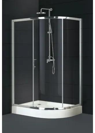 Sprchový atypický kout GRANDAS - 195 cm, 100 cm × 90 cm, Univerzální, Hliník chrom, Čiré bezpečnostní sklo - 6 mm, Standard bez vaničky HOPA