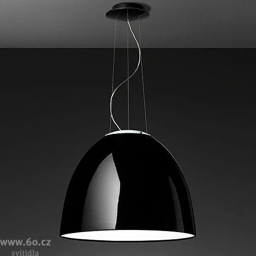 Artemide A246410 Nur Gloss mini LED Black, závěsné svítidlo v černém lesku, 30W LED 2700K, prům. 36cm