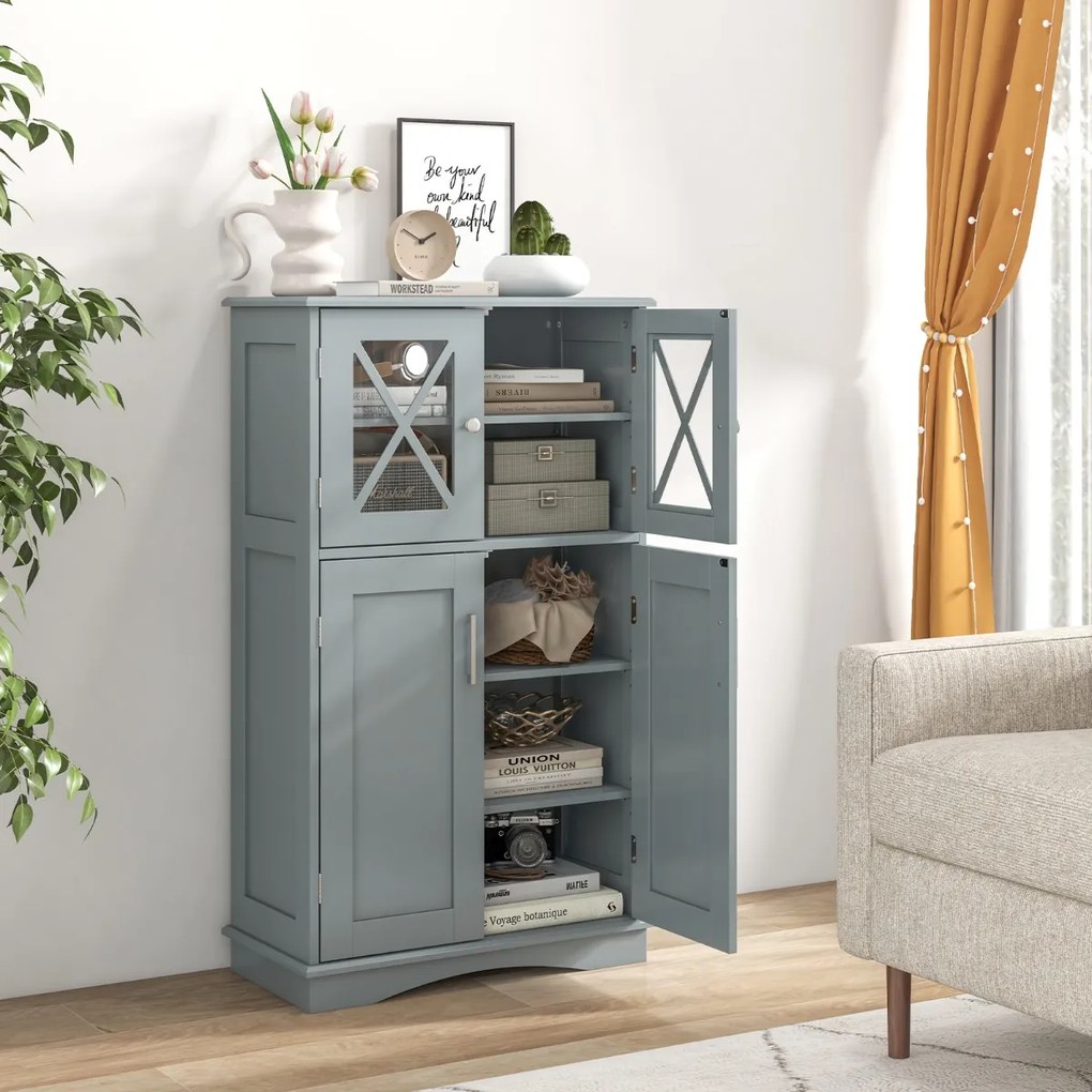 Costway WC skříňka do koupelny, na prádlo s dvířky – 60 × 30 × 108 cm