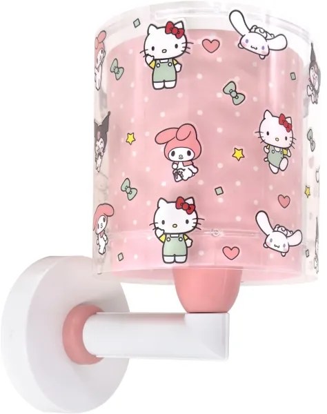 Dalber 41259 - Dětská nástěnná lampa HELLO KITTY&FRIENDS 1xE27/15W/230V růžová