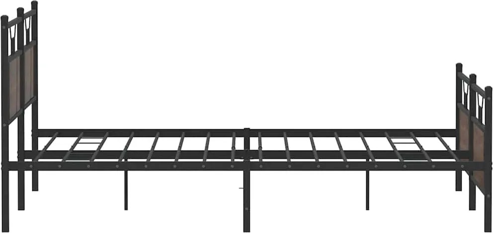 Kovový rám postele bez matrace hnědý dub 180 x 200 cm 3325103