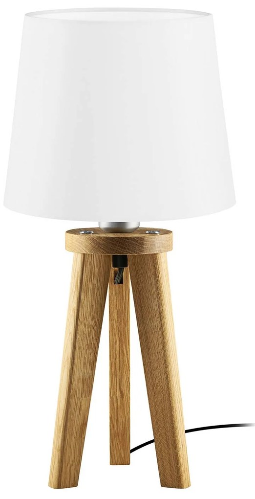 HerzBlut Elli stolní lampa, dub olejovaný/bílá