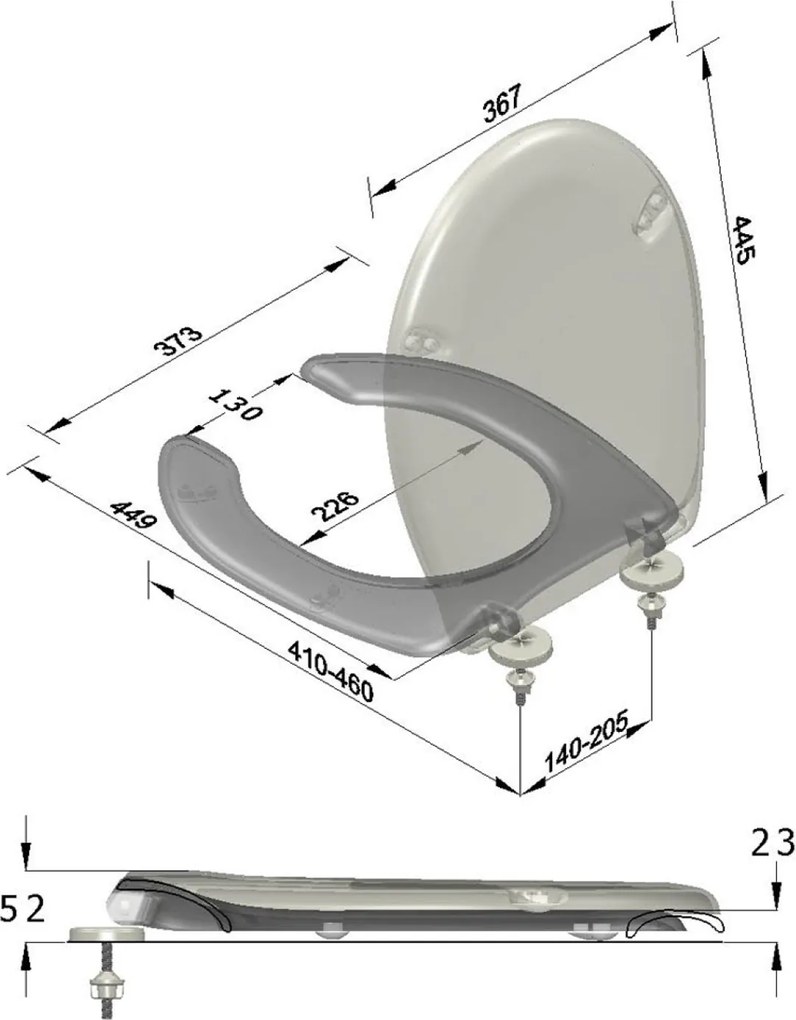 Sapho Sapho, URAN PROJECT WC sedátko pro postižené, bílá, 1010