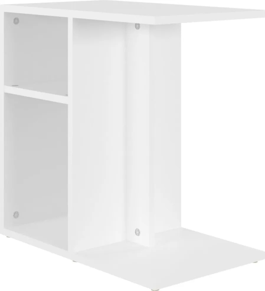 vidaXL Odkládací stolek 50 x 30 x 50 cm dřevotříska [803020] Barva: bílá s vysokým leskem