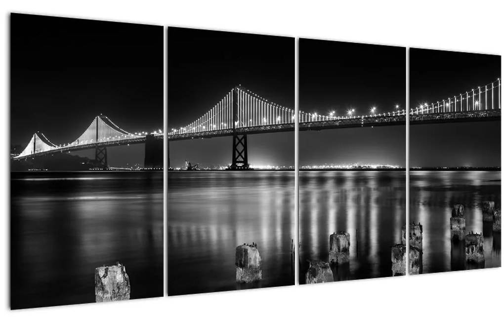 Obraz - Černobílý most (160x80 cm), 40 dalších rozměrů