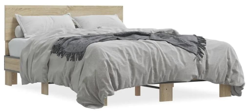Rám postele dub sonoma 120 x 190 cm kompozitní dřevo a kov,  3280203
