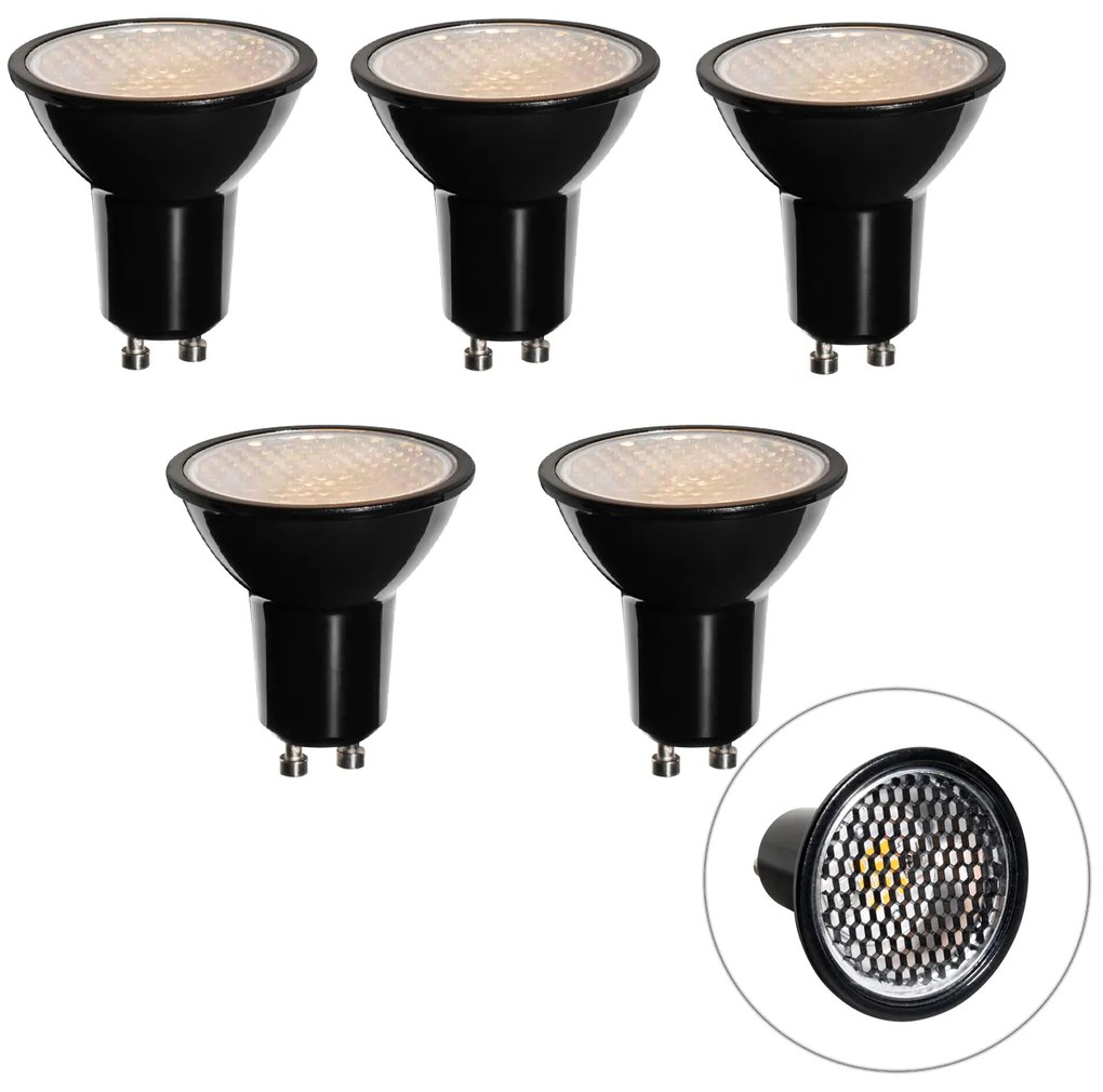 Sada 5 stmívatelných LED žárovek GU10 voštinových 50mm 6W 400 lm 3000K