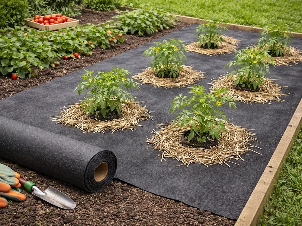 DIVODV Hustá černá agrovlákna 50 g, 1 x 20 m, protiplevelová izolace, mulčovací rohož